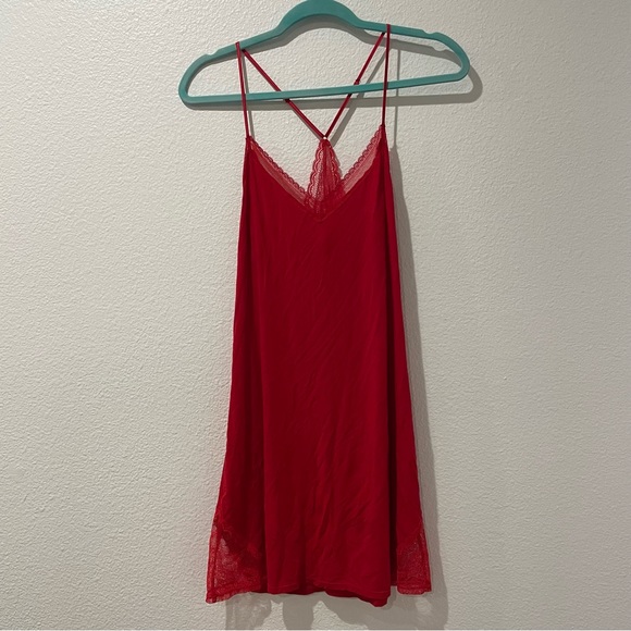 Intimates & Sleepwear | Lacy Red Nighttime Slip Dress | Poshmark